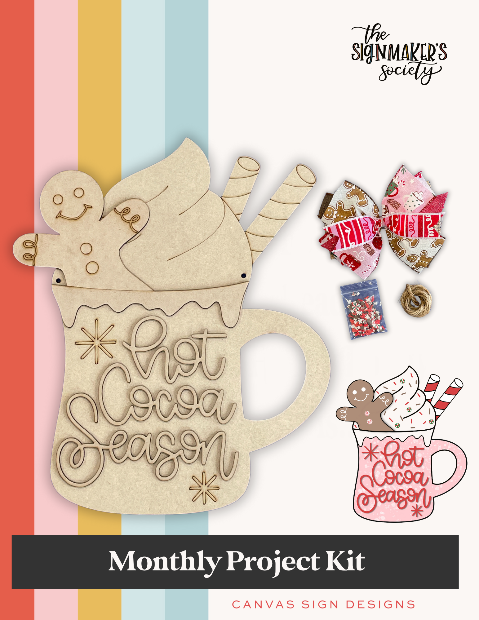 December 2024 Project Kit - Hot Cocoa Season – Canvas Sign Designs