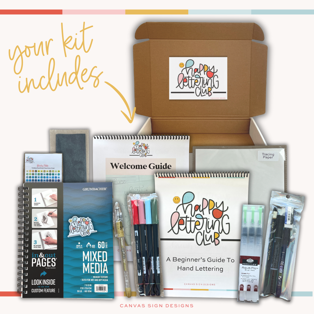 Happy Lettering Club Starter Kit – Canvas Sign Designs