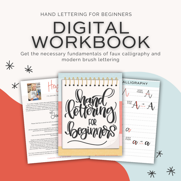 Hand Lettering for Beginners Workbook - Digital Download – Canvas Sign ...
