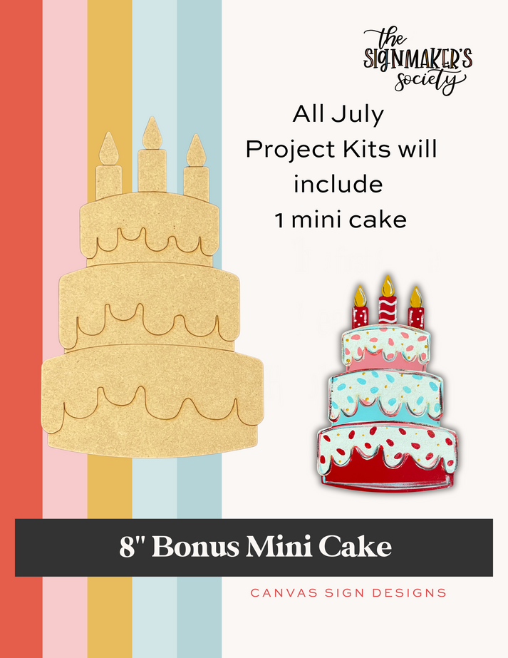 8" Mini Birthday Cake Bonus Add On – Canvas Sign Designs