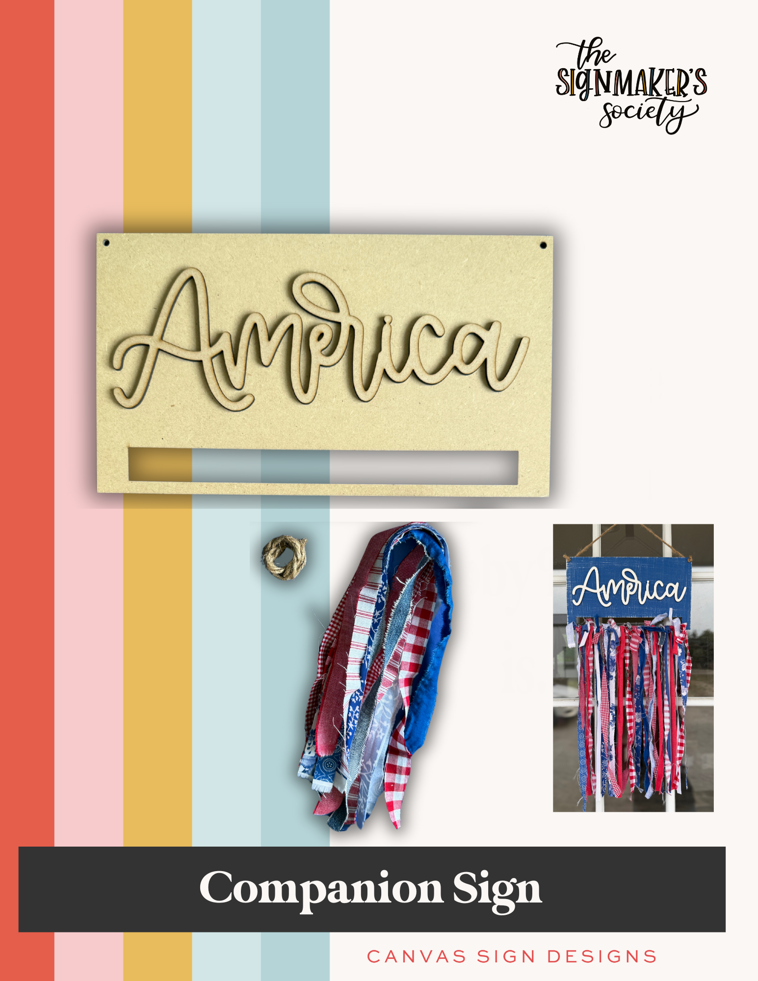 America Rag Banner Companion Sign – Canvas Sign Designs