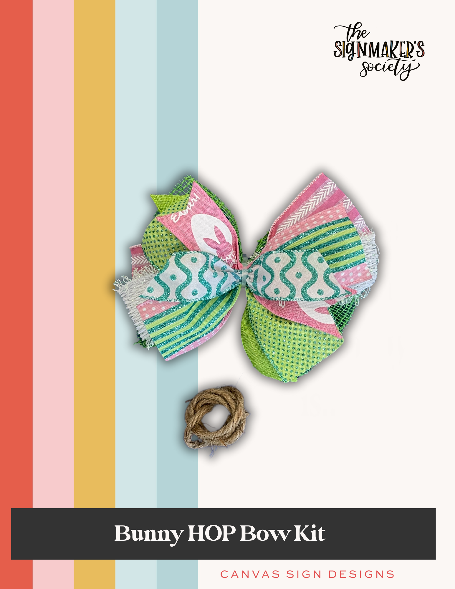Bunny Hop Door Hanger Bow Kit – Canvas Sign Designs