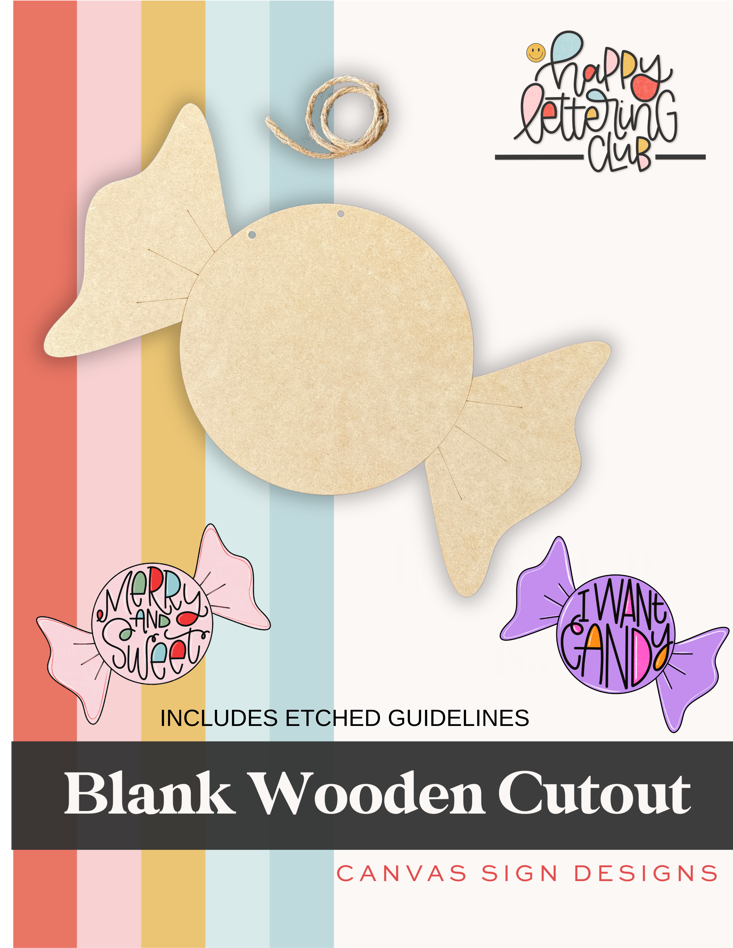 Candy Blank Wood Cut Out – Canvas Sign Designs