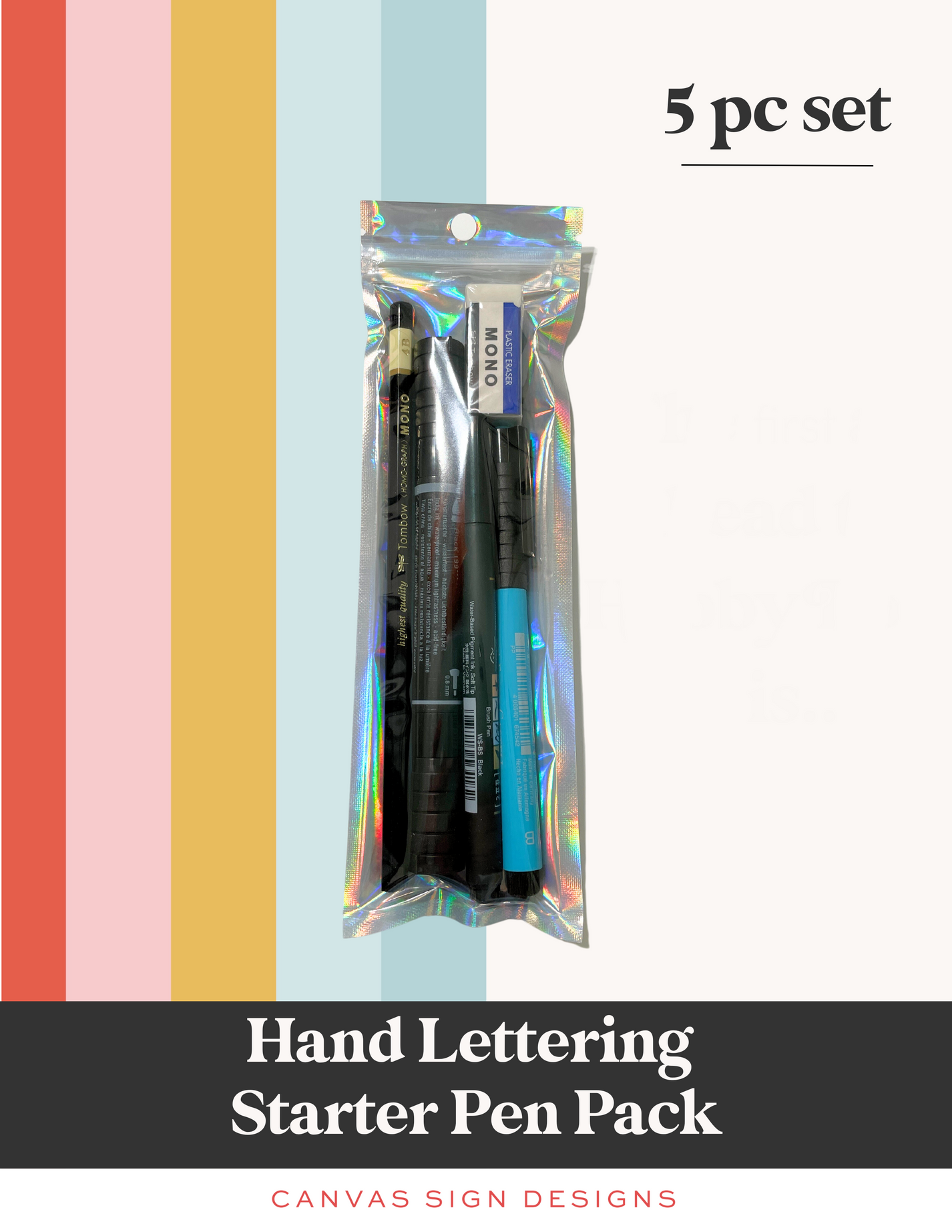 Hand Lettering Starter Pen Pack - 5 pc Set – Canvas Sign Designs