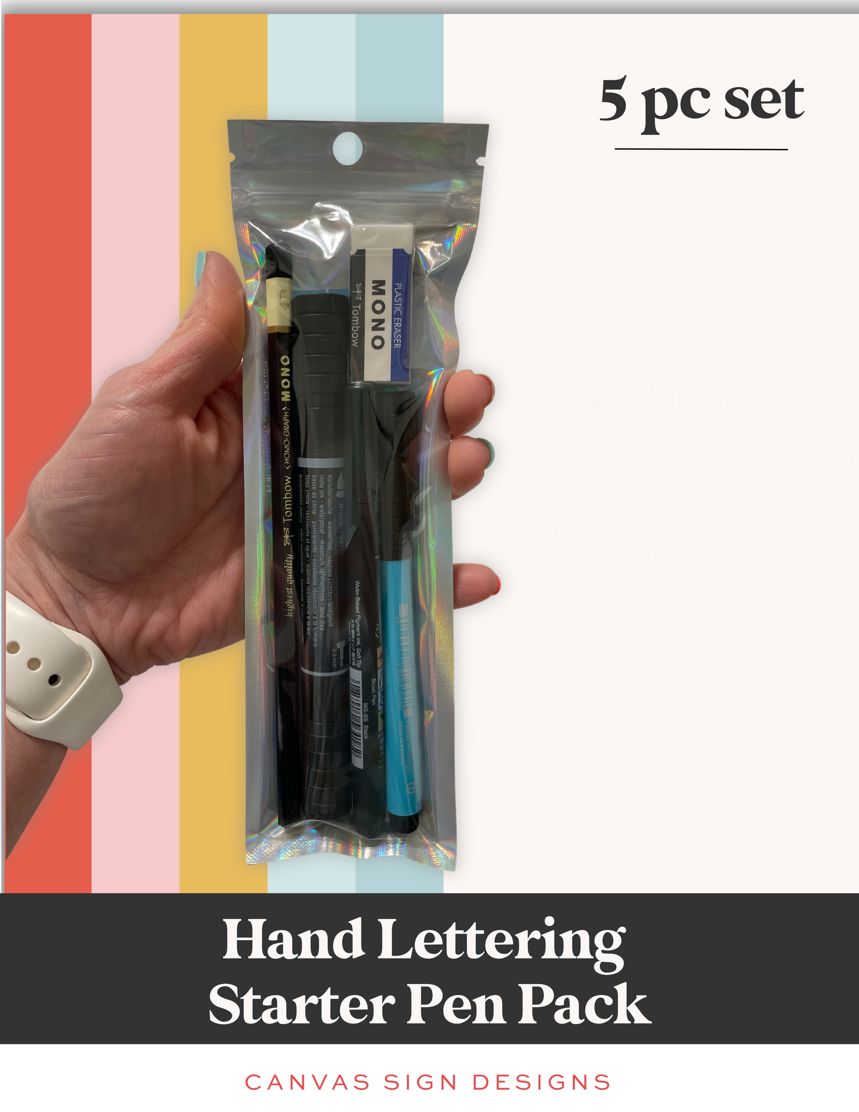 Hand Lettering Starter Pen Pack - 5 pc Set – Canvas Sign Designs
