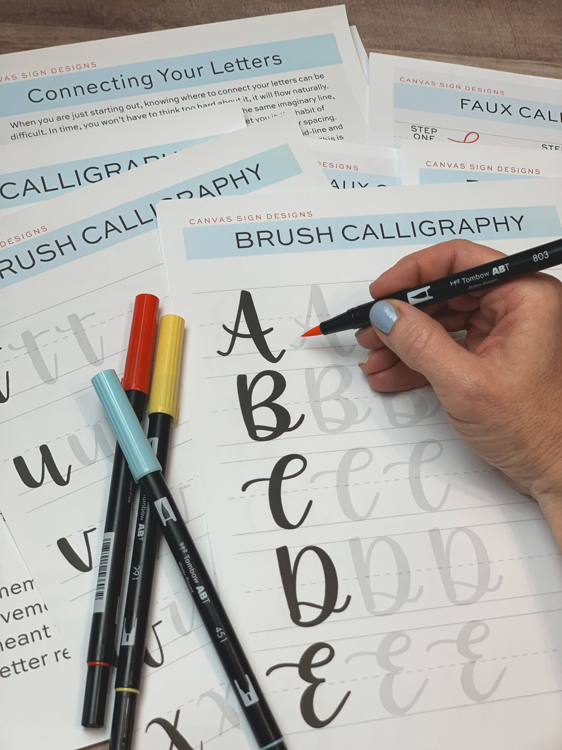 Hand Lettering for Beginners Workbook - Digital Download – Canvas Sign ...