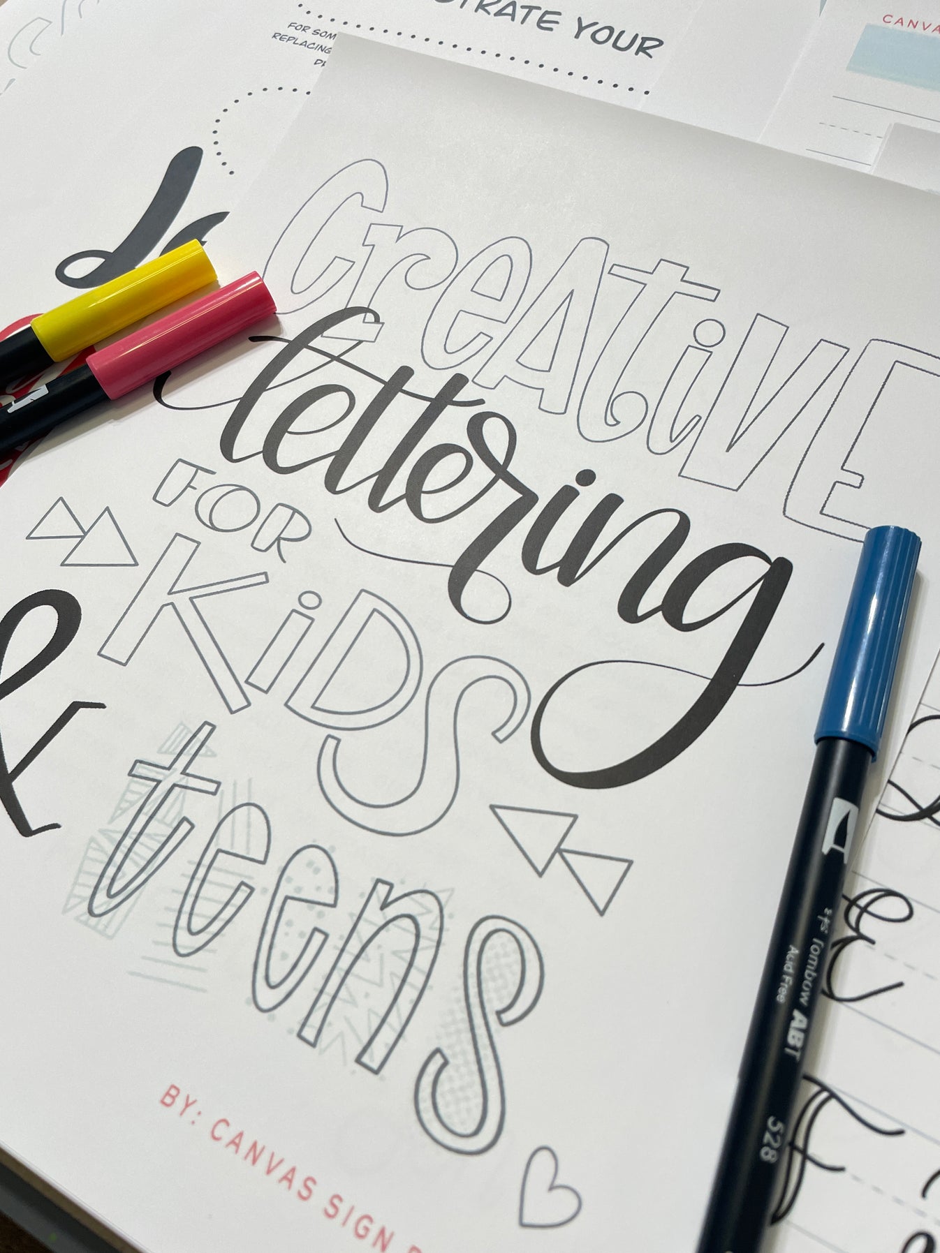 Creative Lettering for Kids & Teens Workbook – Canvas Sign Designs