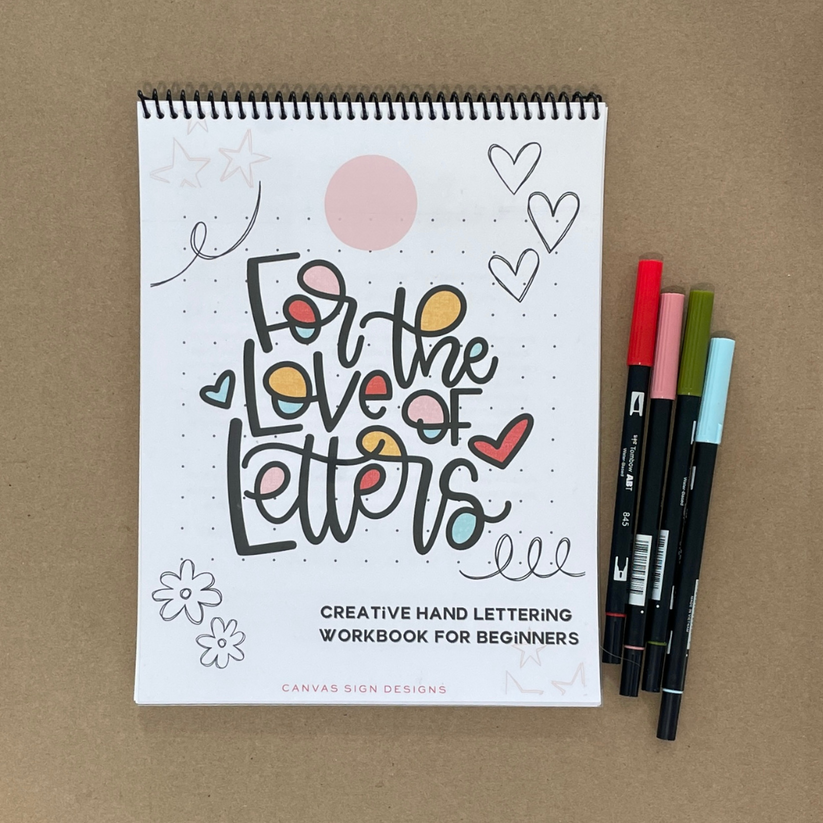 Creative Lettering for Beginners Workbook – Canvas Sign Designs