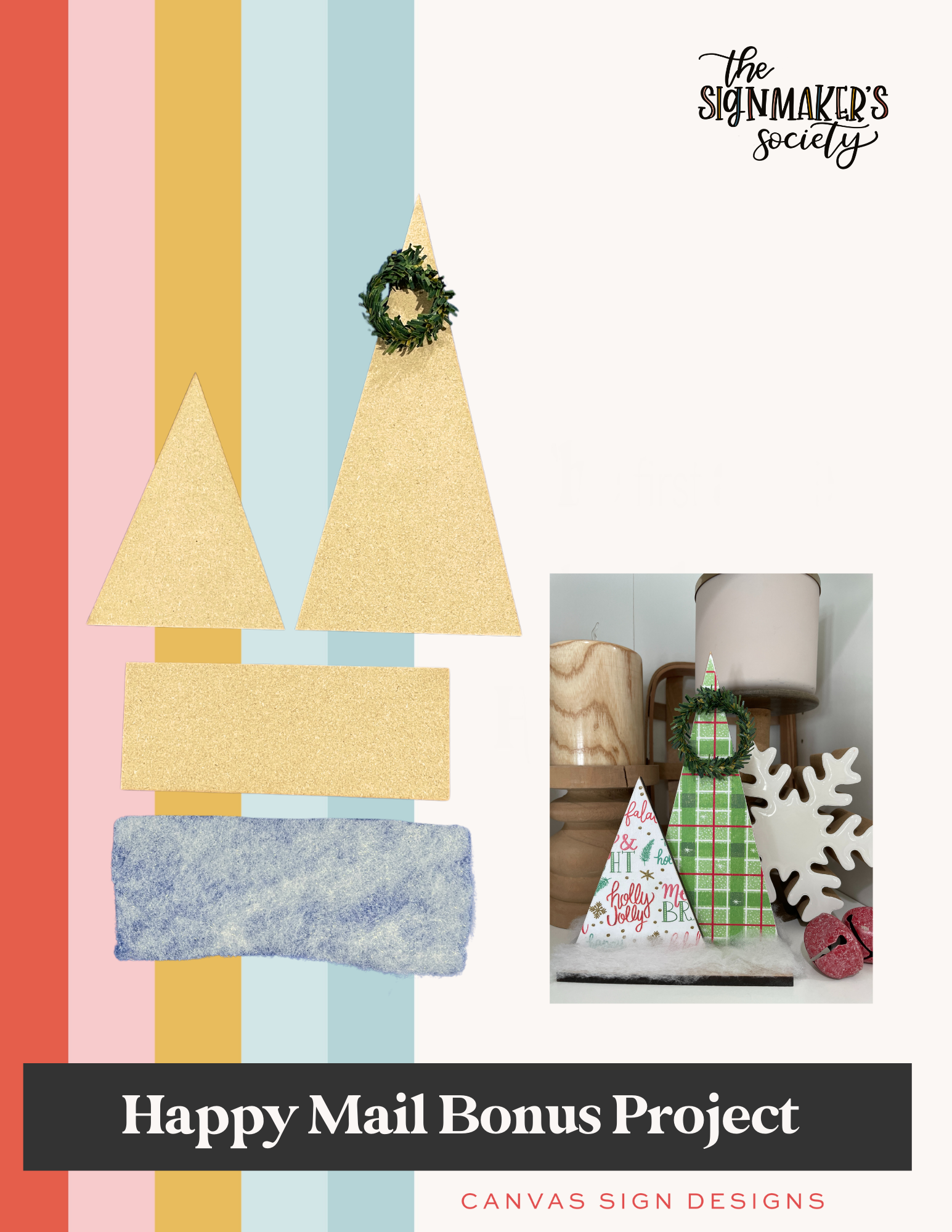 November 2024 Mini Winter Trees - Happy Mail Project Kit – Canvas Sign ...